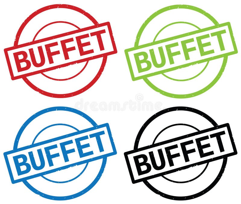 BUFFET Text, on Round Simple Stamp Sign. Stock Illustration ...