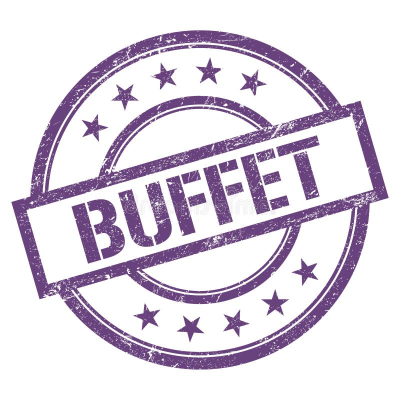 BUFFET Text Written on Red Grungy Round Stamp Stock Illustration ...