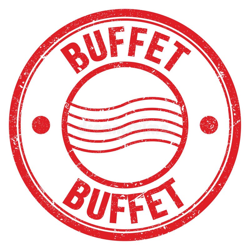 BUFFET Text Written on Red Round Postal Stamp Sign Stock Illustration ...