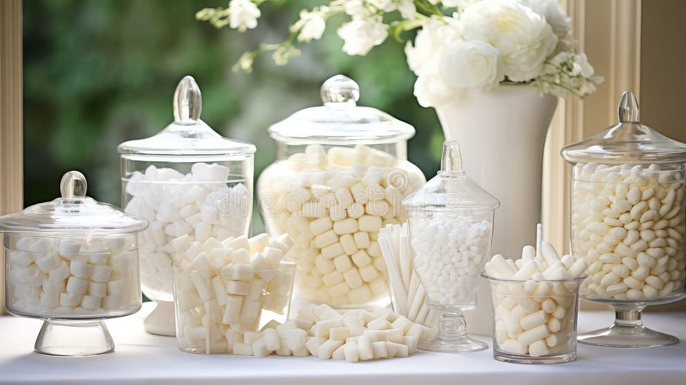 Buffet white candy stock illustration. Illustration of array - 372676667