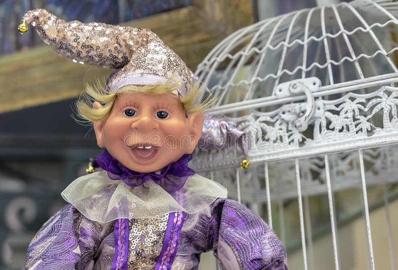 The Buffoon Doll in a Colourful Garb with a Brilliant Hat Stock Photo ...