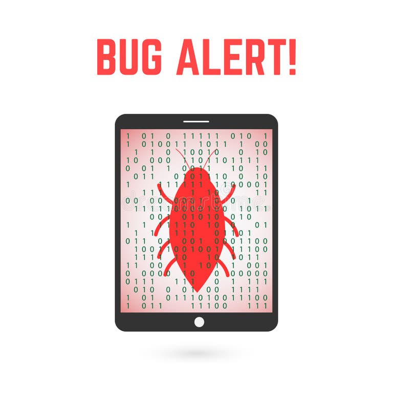Bug alert illustration stock vector. Illustration of coding - 102205827
