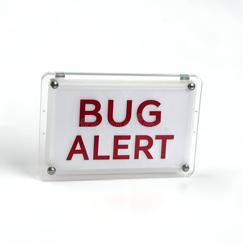 Bug Alert on White Background Stock Illustration - Illustration of ...