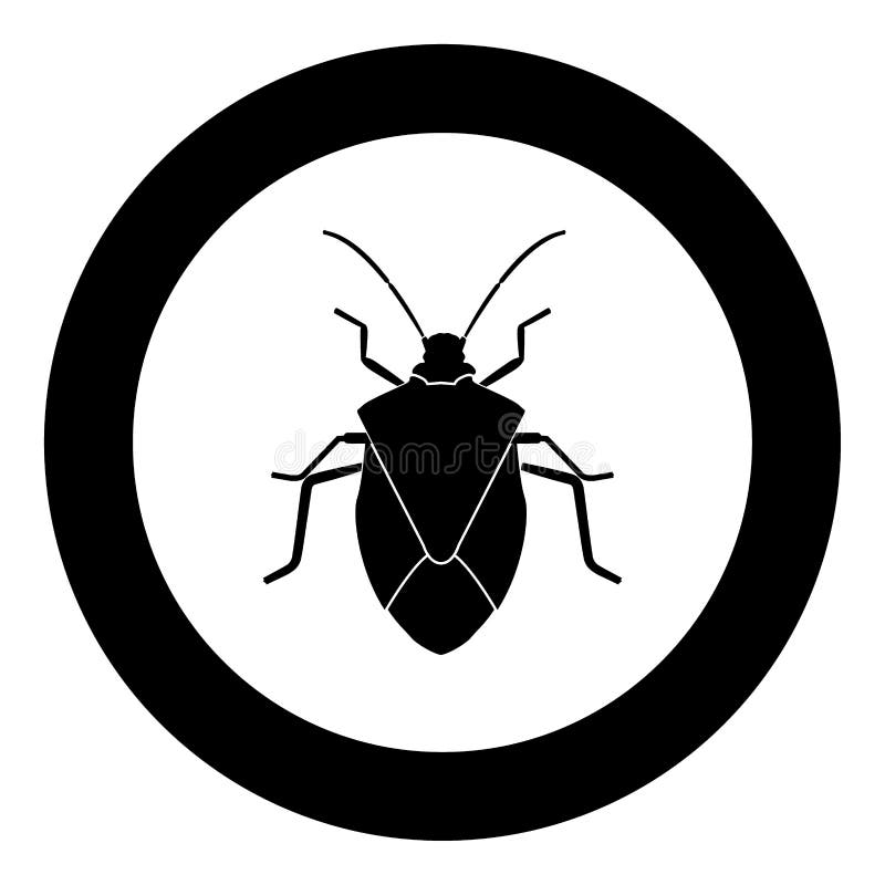 Bug black icon in circle stock vector. Illustration of wild - 113569062