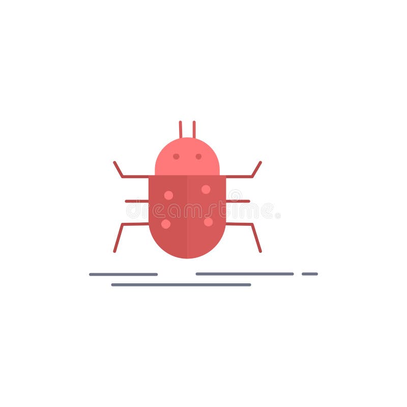 Bug, Bugs, Insect, Testing, Virus Flat Color Icon Vector Stock Vector ...