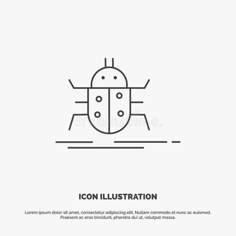 Bug Bugs Insect Testing Virus Icon Line Vector Gray Symbol For Ui And Ux Website Or Mobile