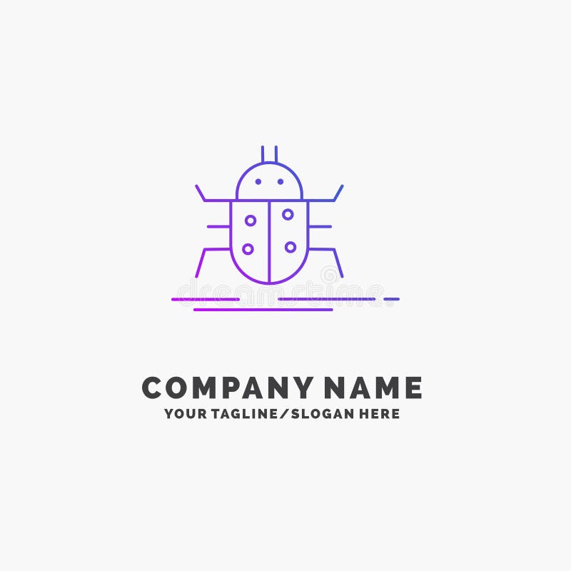 Bug, Bugs, Insect, Testing, Virus Purple Business Logo Template. Place ...