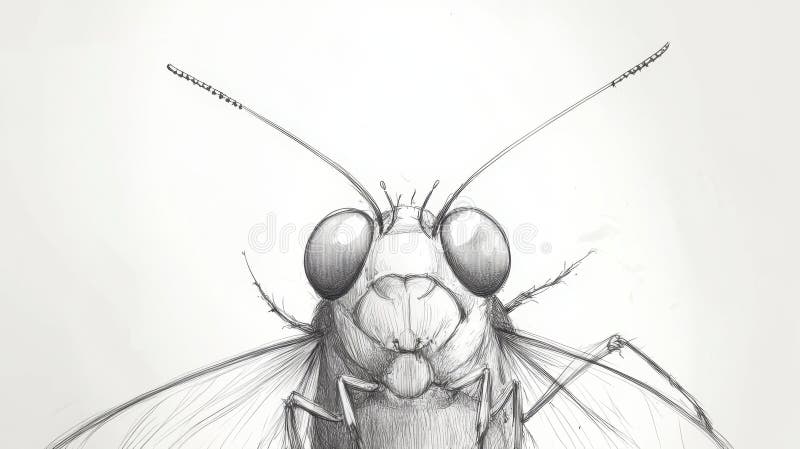 Bug Busting Day Detailed Black and White Insect Drawing with Focus on ...