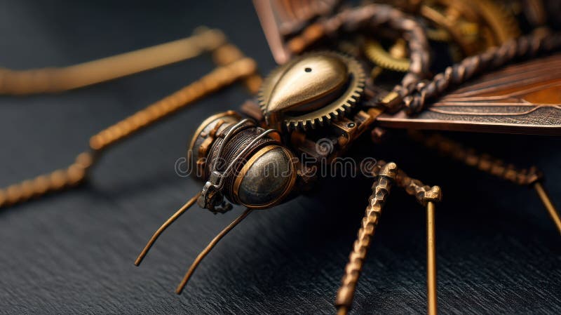 A Bug with a Clock on Its Head Stock Illustration - Illustration of ...