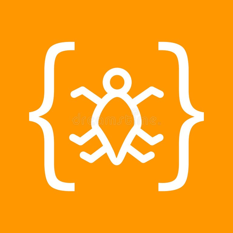 Bug in Code stock vector. Illustration of vector, icon - 79293128