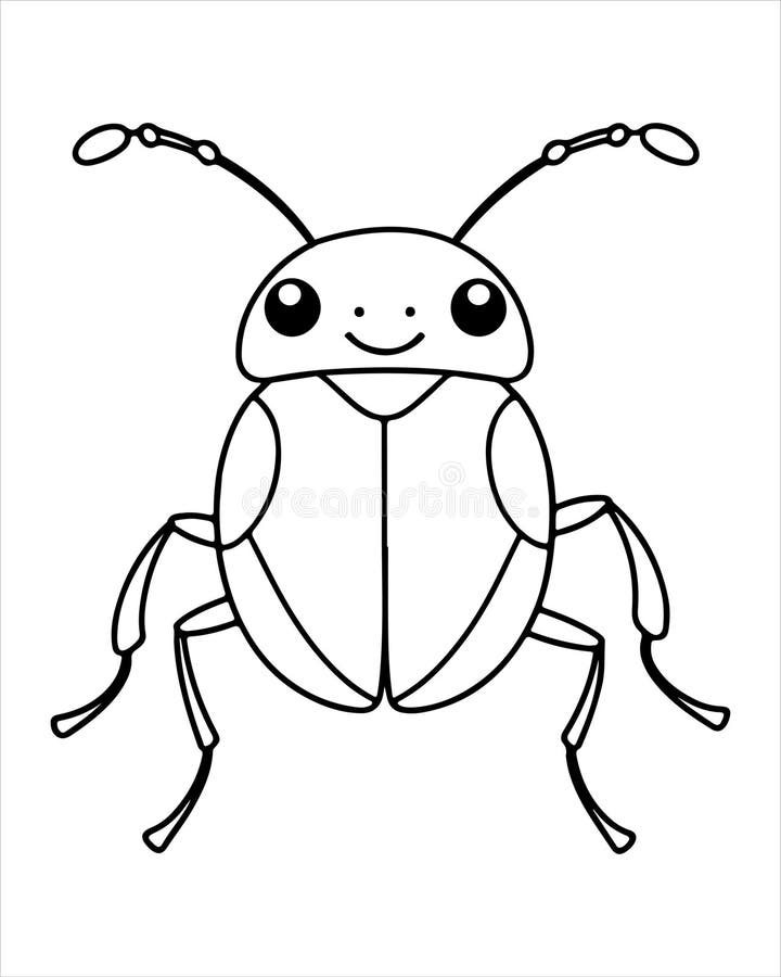 Bug Coloring Pages for Kids , Printable Insect Art Stock Vector ...