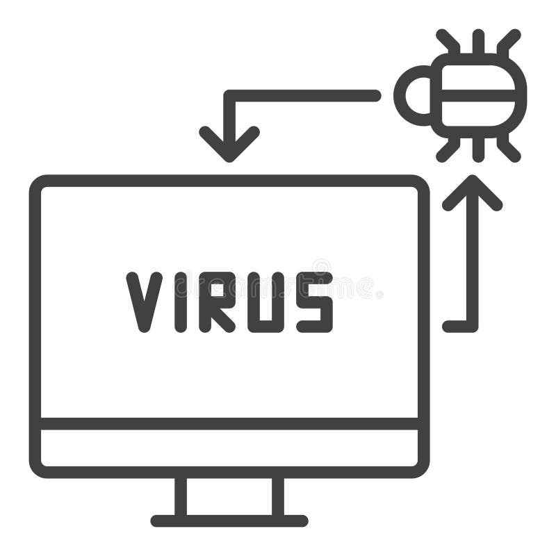 Bug in Computer Vector PC Viruses Icon or Symbol in Outline Style Stock ...