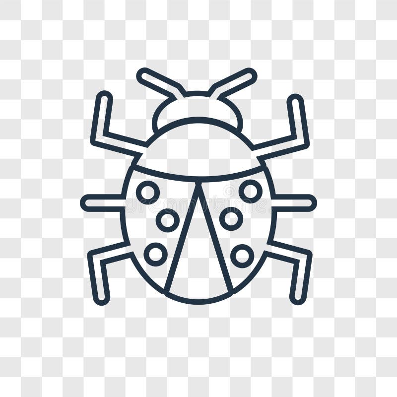 Bug Concept Vector Linear Icon Isolated on Transparent Background, Bug ...