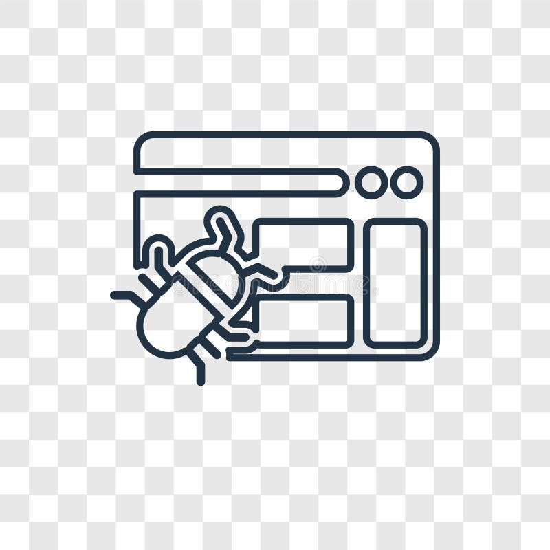 Bug Concept Vector Linear Icon Isolated on Transparent Background, Bug ...