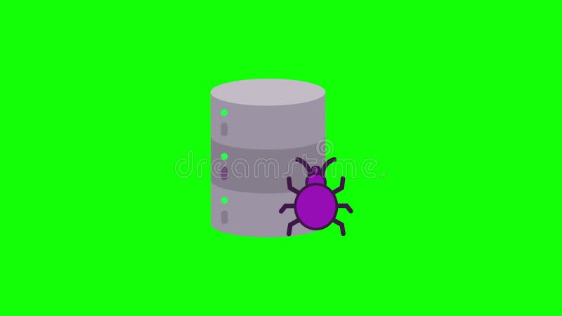 Bug Datum Database Icon, Protect Virus . Loop Animation with Alpha ...