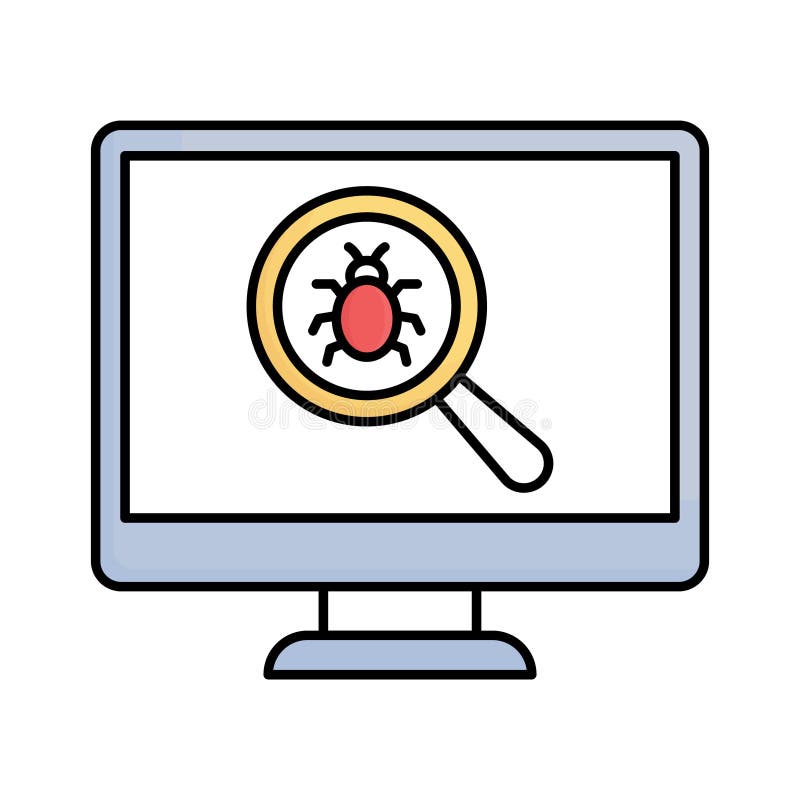 Bug Detection Fill Color Vector Icon Which Can Easily Modify Or Edit Stock Vector Illustration