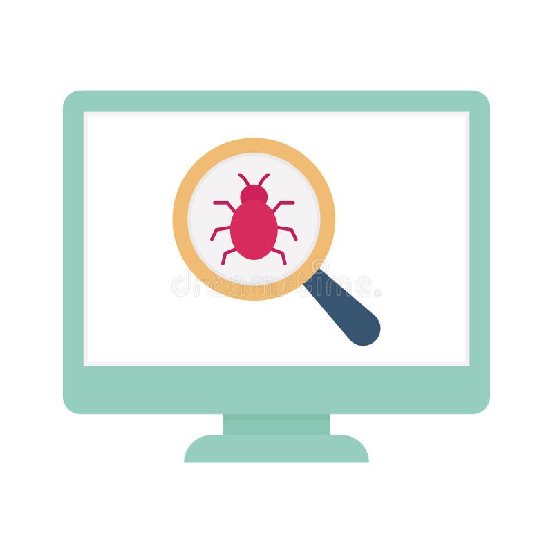Bug Detection Flat Vector Icon Which Can Easily Modify or Edit Stock ...