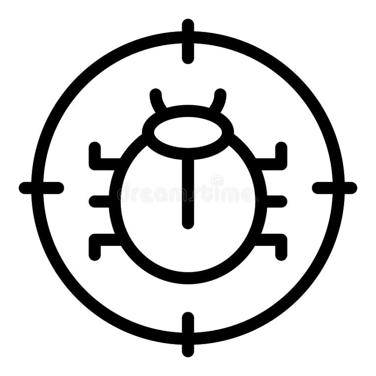 Bug Detection Icon Outline Vector Online Security Stock Illustration Illustration Of Location