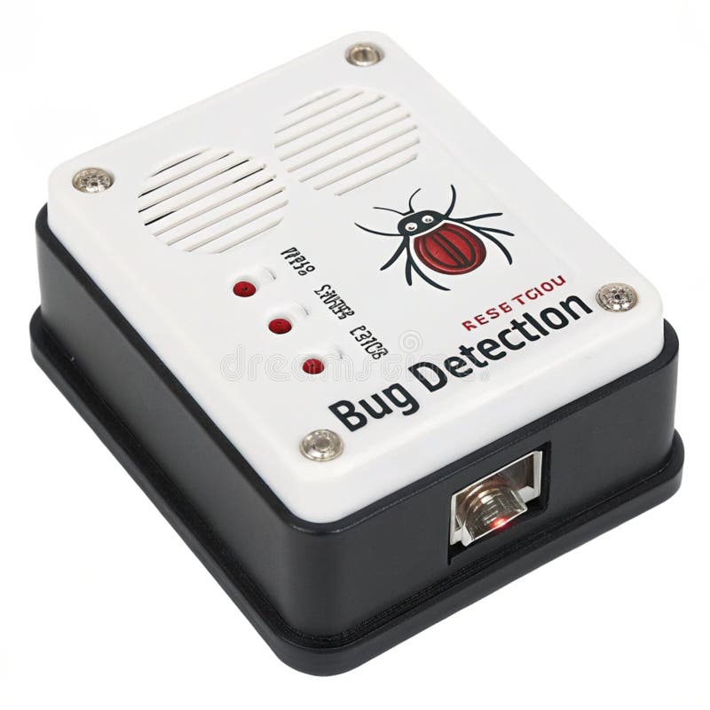 Bug Detection Isolated on White Background Stock Illustration ...