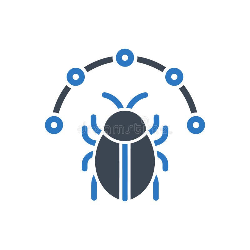 Bug Detection Network Icon stock illustration. Illustration of ...
