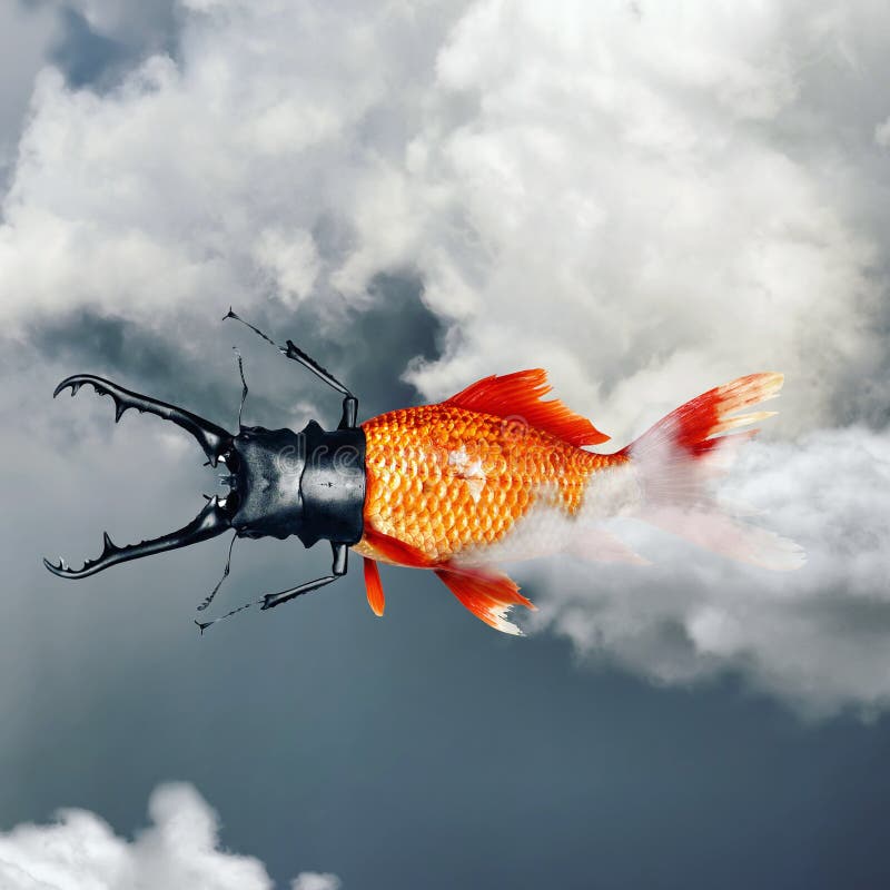 Bug Fantasy-Tier Fliegen in Dramatischen Wolken Redaktionelles Bild ...