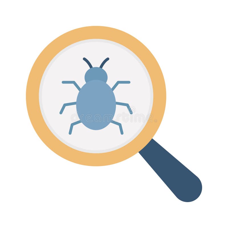 Bug Finder Flat Vector Icon Which Can Easily Modify or Edit Stock ...