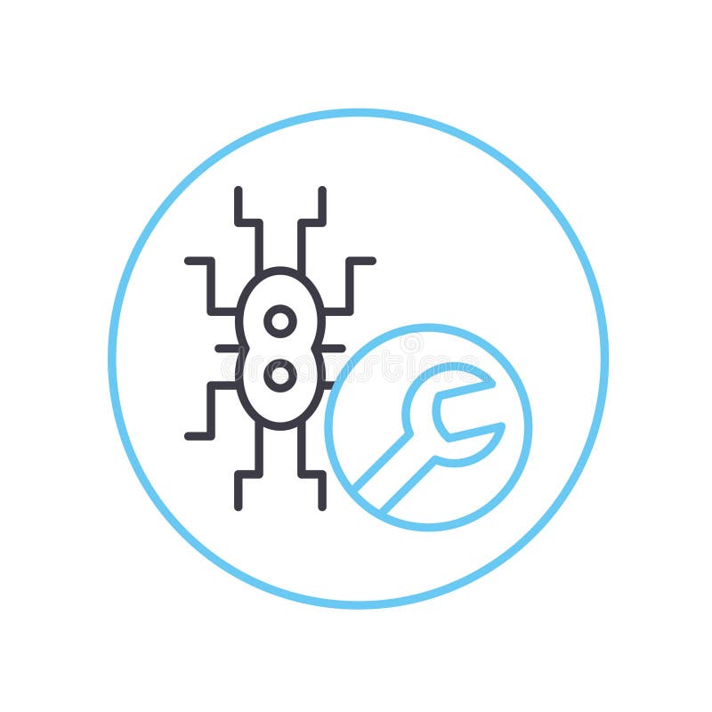 Bug Fixies Line Icon, Outline Symbol, Vector Illustration, Concept Sign ...