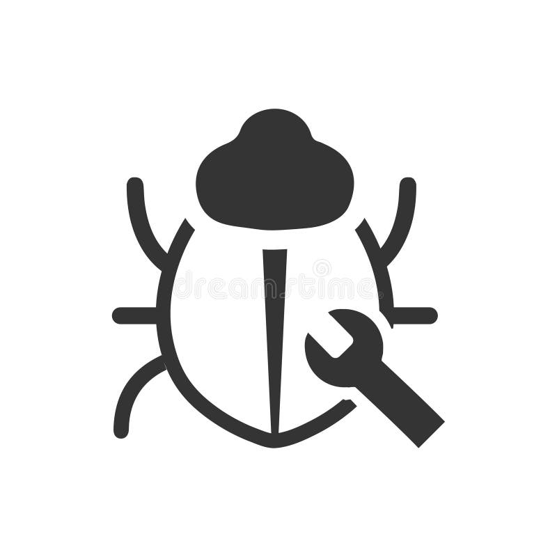 Bug fixing icon stock illustration. Illustration of website - 111896188