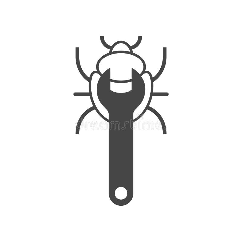 Bug Fixing Icon stock illustration. Illustration of logo - 126521658