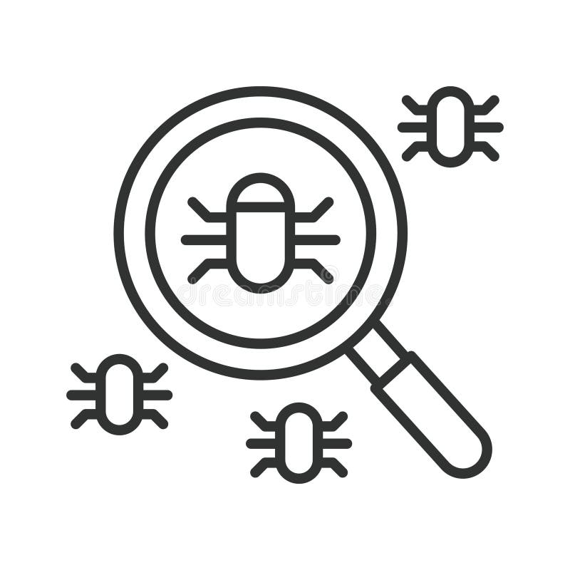 Bug Fixing Icon in Line Design. Bug Fixing, Debugging, Software Repair, Troubleshooting, Code ...