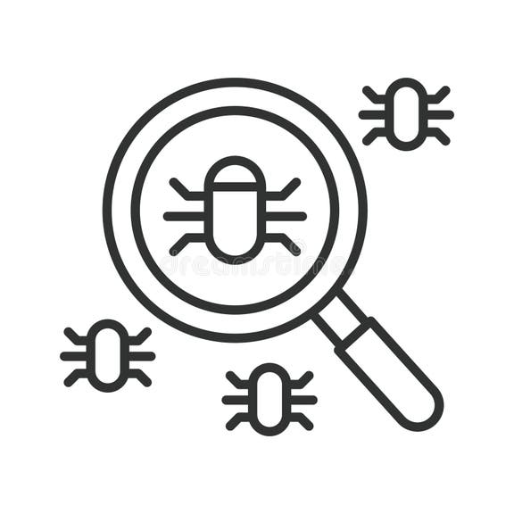 Bug Fixing Icon in Line Design. Bug Fixing, Debugging, Software Repair, Troubleshooting, Code ...