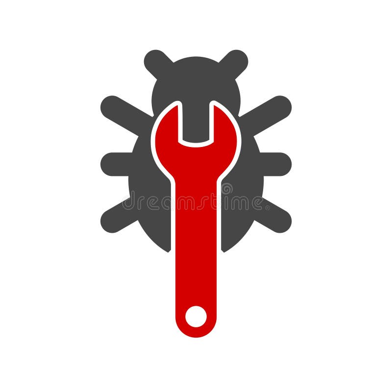 Bug Fixing Icon stock vector. Illustration of programming - 126521609