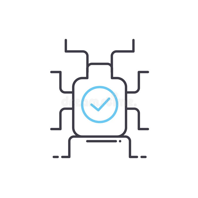 Bug Fixing Line Icon, Outline Symbol, Vector Illustration, Concept Sign ...