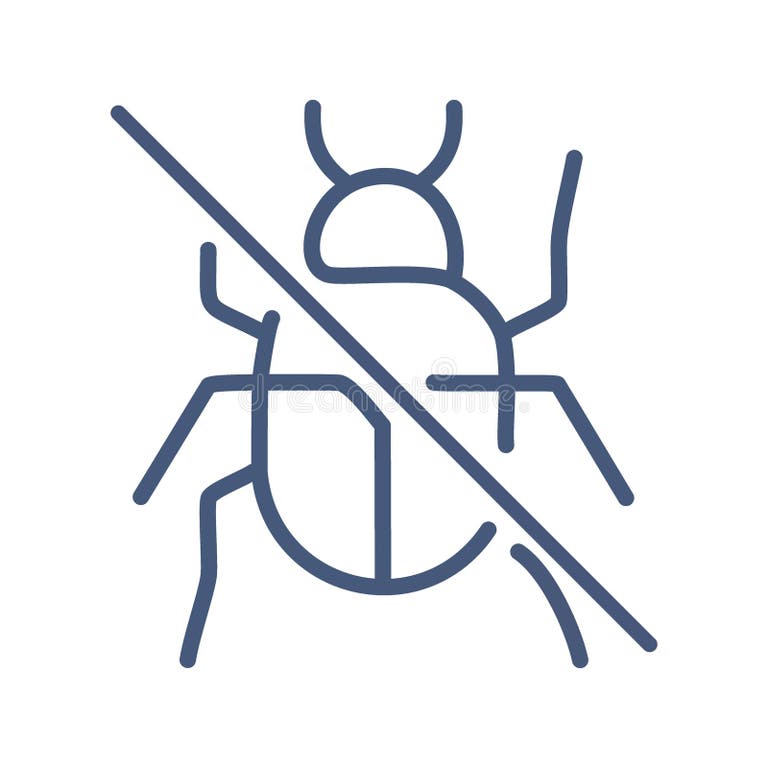Bug Free. Line Art Graphic of a Bug Crossed Out, Representing the ...