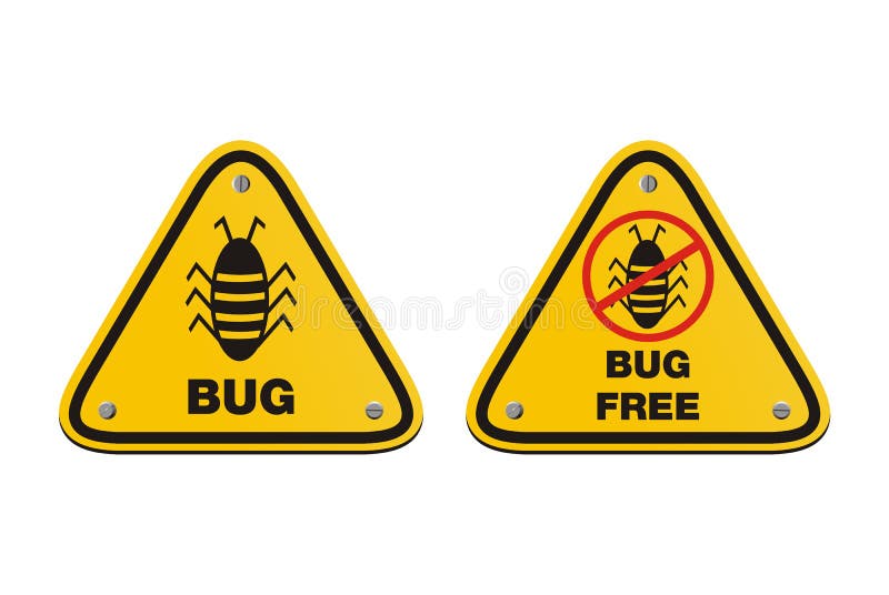 Bug free - yellow signs stock illustration. Illustration of sign - 31646156