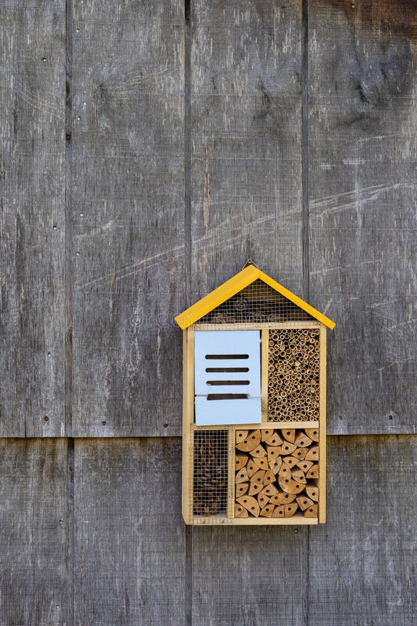 Bug Hotel on the Side of a Weathered Barn Stock Image - Image of barn ...