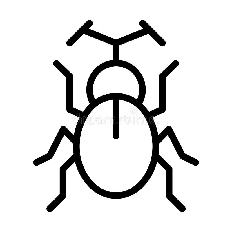 Bug Icon or Logo in Outline Stock Vector - Illustration of nature ...