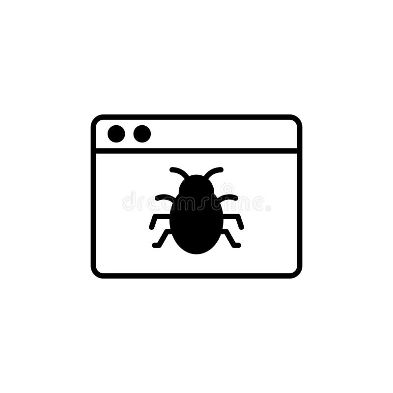 Bug Icon Set. Malware Computer Virus Vector Symbol in a Black Filled ...