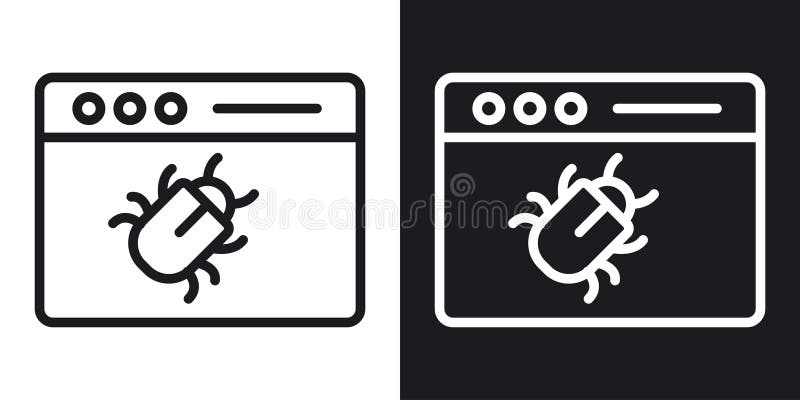 Bug Icon Set. Malware Computer Virus Vector Symbol in a Black Filled ...