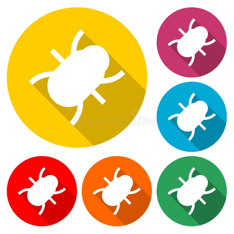 Bug icon, sign,logo,button stock vector. Illustration of mistake ...