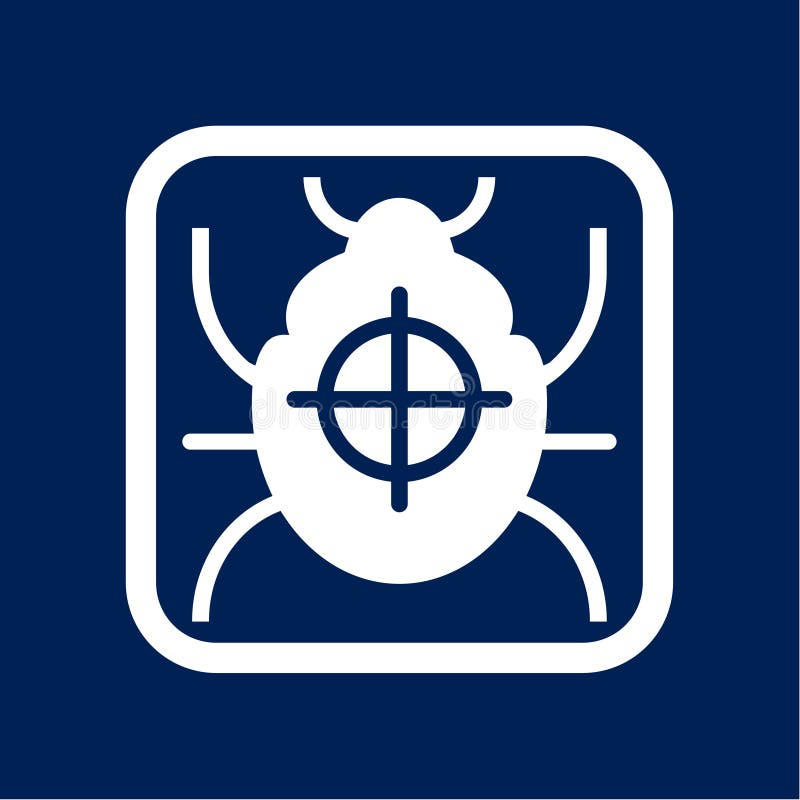 Bug icon, sign,logo,button stock vector. Illustration of report - 160486284