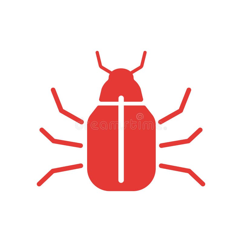 Bug Icon Vector Sign and Symbol Isolated on White Background, Bu Stock ...