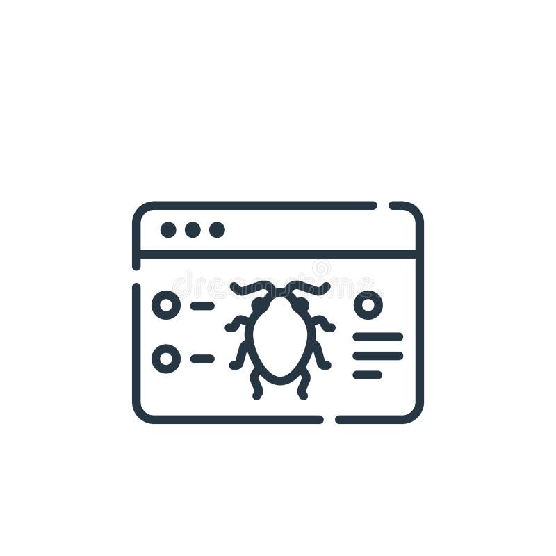 Bug Icon Vector from Programming Concept. Thin Line Illustration of Bug ...