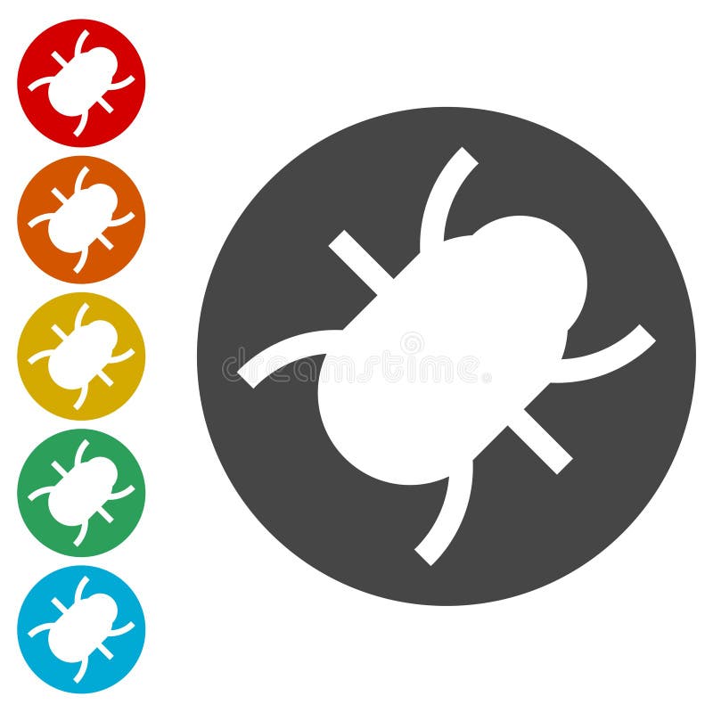 Bug icons set stock vector. Illustration of experiment - 167251725