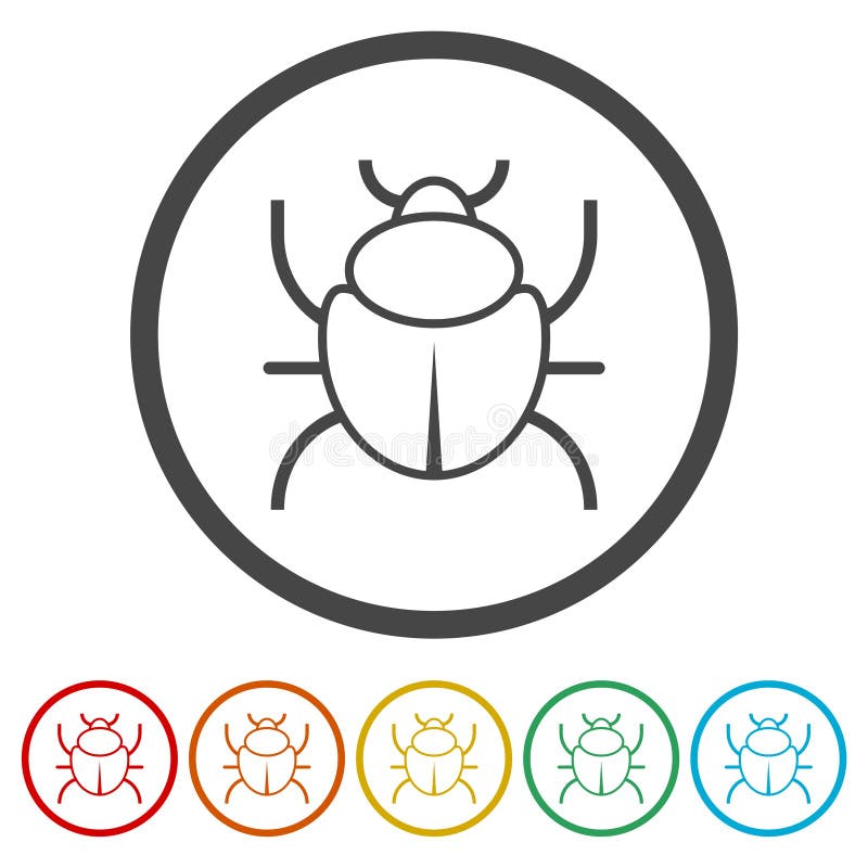 Bug icons set stock vector. Illustration of icon, magnifying - 163933150
