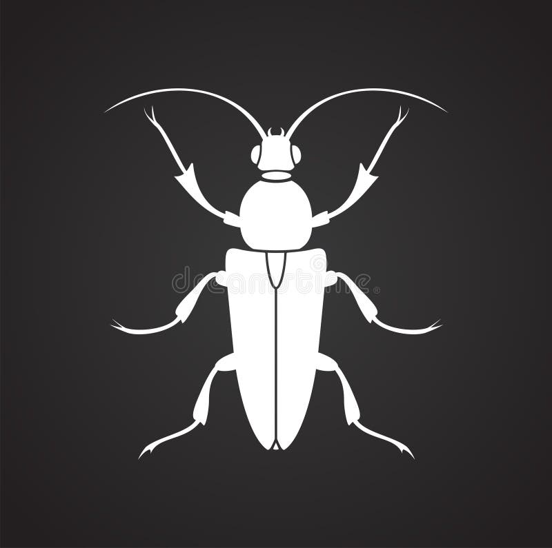 Bug Insect Icon on Black Background for Graphic and Web Design, Modern ...