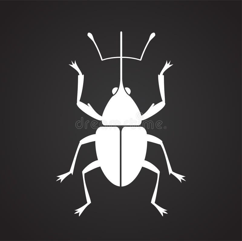 Bug Insect Icon on Black Background for Graphic and Web Design, Modern ...
