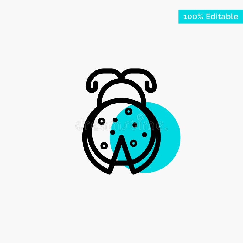 Bug, Insect, Ladybug, Spring Turquoise Highlight Circle Point Vector ...