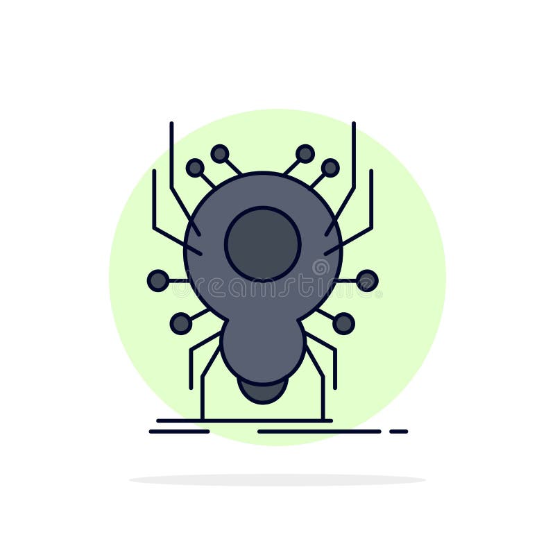 Bug, Insect, Spider, Virus, App Flat Color Icon Vector Stock Vector ...