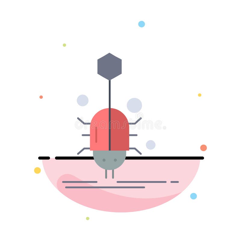 Bug, Insect, Spider, Virus, Web Flat Color Icon Vector Stock Vector ...